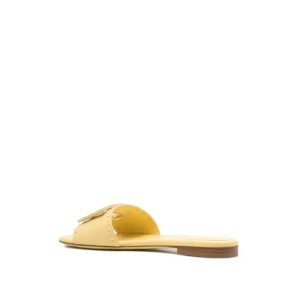Fendi Ff Logo Open Toe Slip-on Flat Sandals