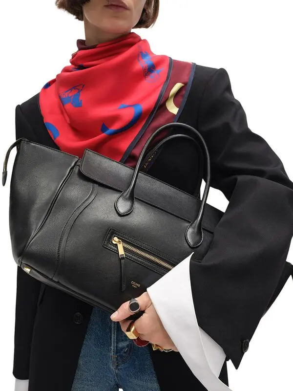 Celine Medium Luggage Bag In Soft Glossy Lambskin - Black