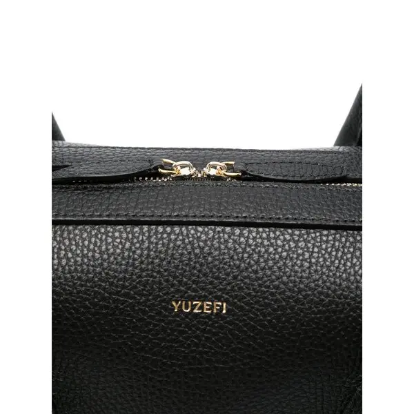 Yuzefi Leather Top Handle Bag - Black