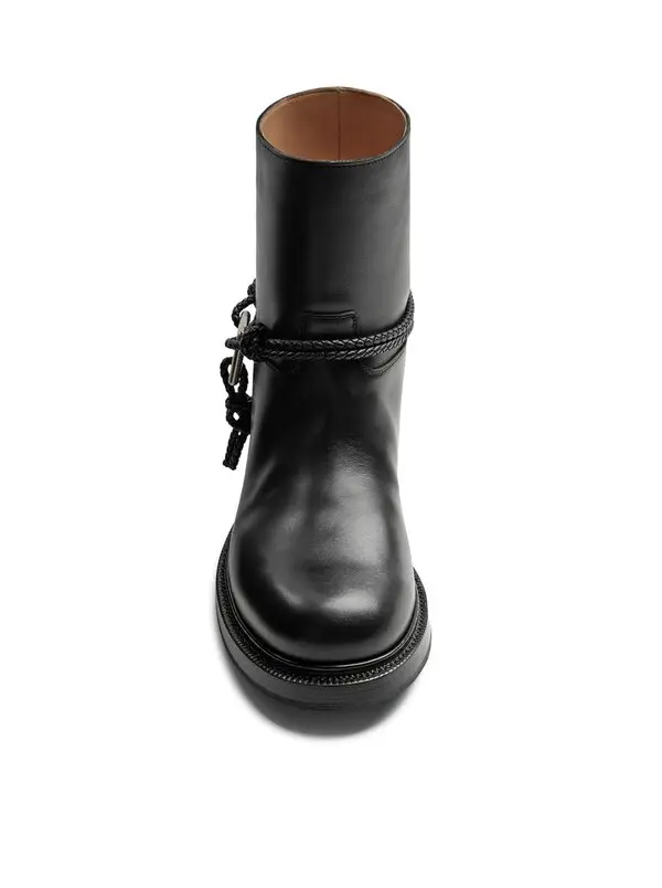Bottega Veneta Calf Hair Leather Ankle Boots