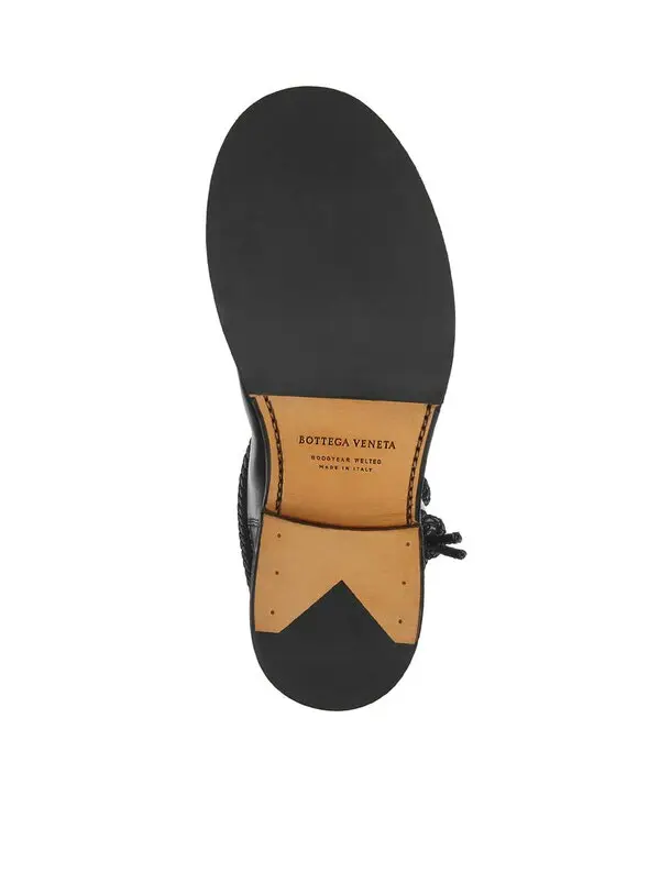 Bottega Veneta Calf Hair Leather Ankle Boots