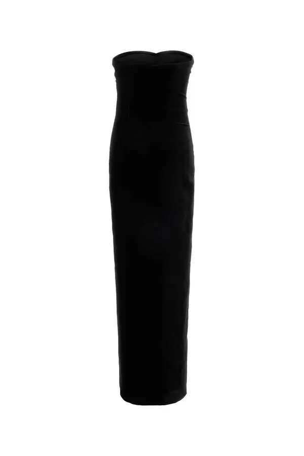Alessandra Rich Velvet Bow Detail Strapless Dress