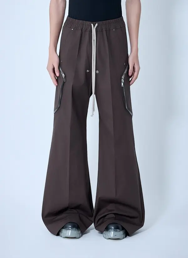 Rick Owens Wide-leg Trousers With Drawstring Waist And Zip Details