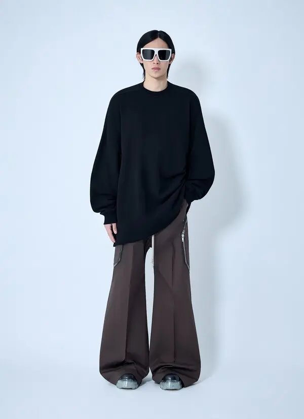 Rick Owens Wide-leg Trousers With Drawstring Waist And Zip Details - Brown