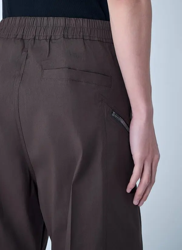 Rick Owens Wide-leg Trousers With Drawstring Waist And Zip Details - Brown
