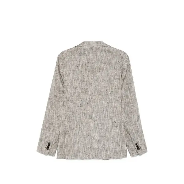 Tagliatore Textured Peak Lapel Blazer - Brown