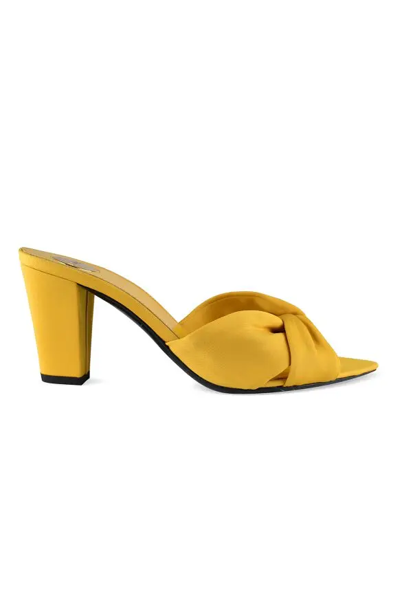Saint Laurent Franciane Heeled Mules - Yellow