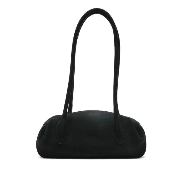 Yuzefi Suede Shoulder Bag With Magnetic Fastening - Black