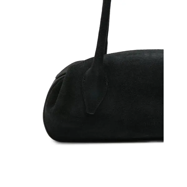 Yuzefi Suede Shoulder Bag With Magnetic Fastening - Black