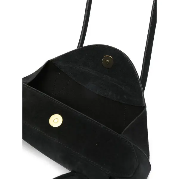 Yuzefi Suede Shoulder Bag With Magnetic Fastening - Black