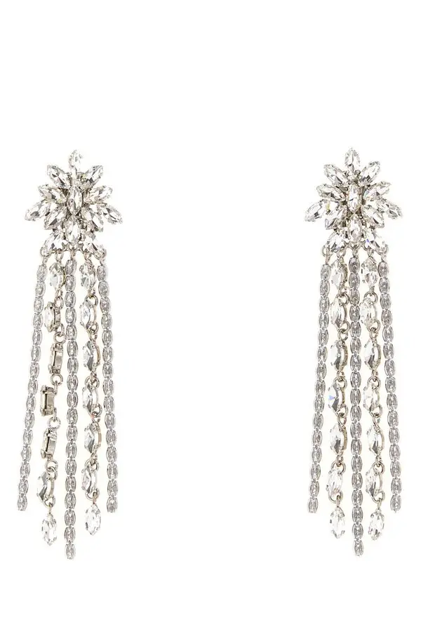 Alessandra Rich Embellished Chandelier Earrings - Silver