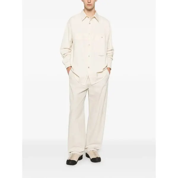 Stone Island Spread Collar Cotton Shirt Jacket - Cream