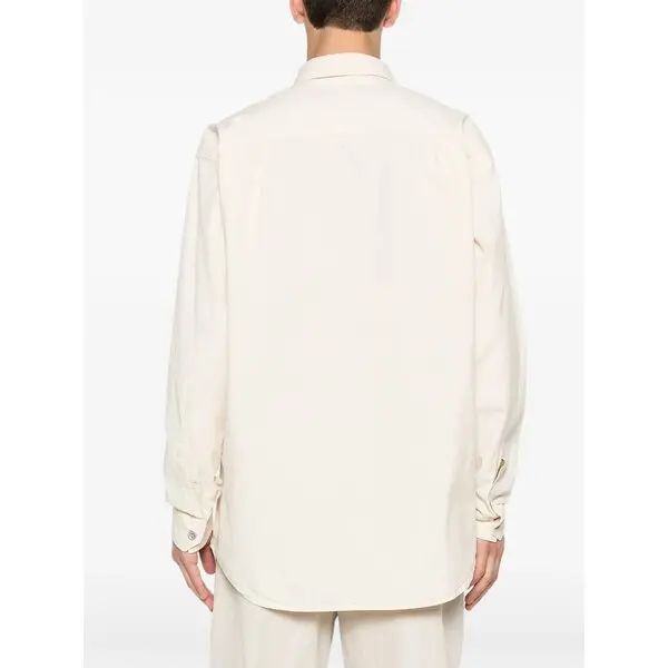 Stone Island Spread Collar Cotton Shirt Jacket - Cream