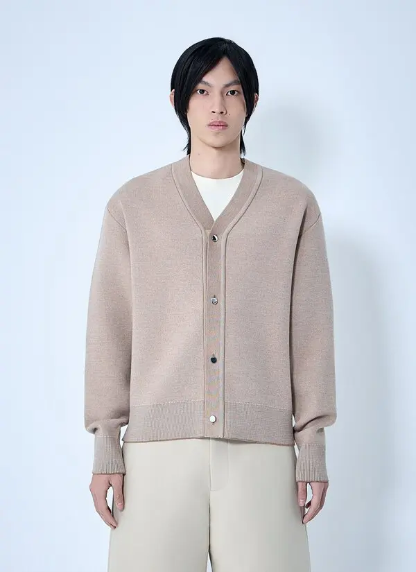 Jacquemus Le Cardigan Doppio Fine Knit V-neck Cardigan - Cream