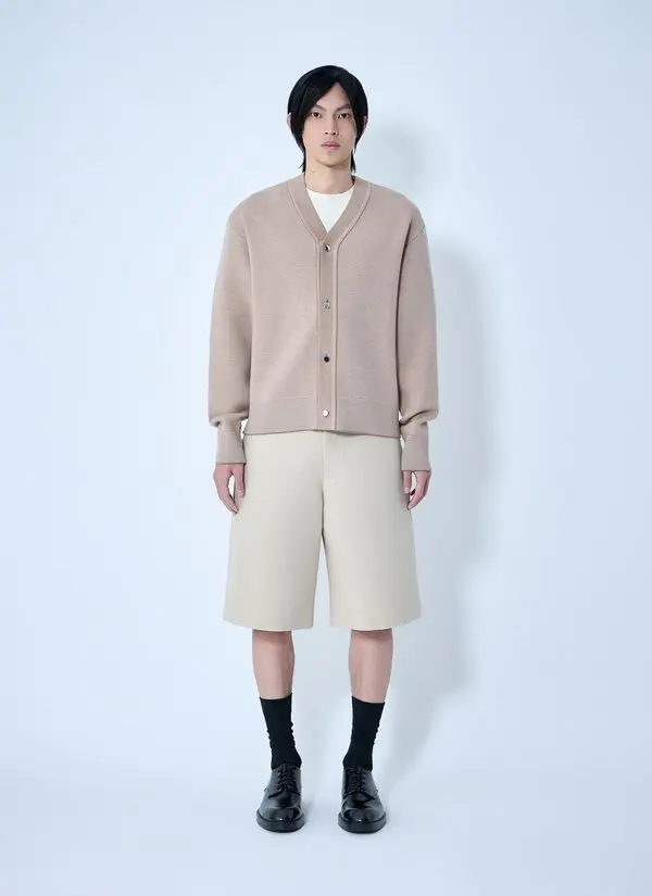 Jacquemus Le Cardigan Doppio Fine Knit V-neck Cardigan - Cream