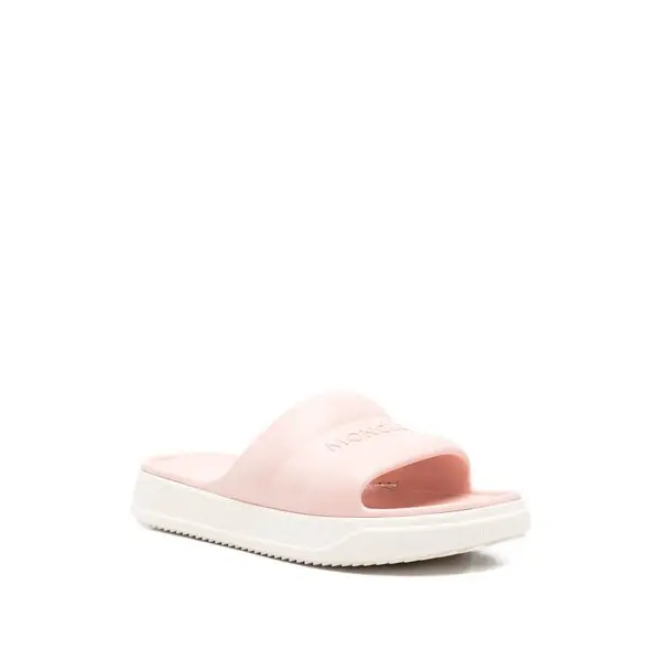 Moncler Embossed Slip-on Slides - Pink