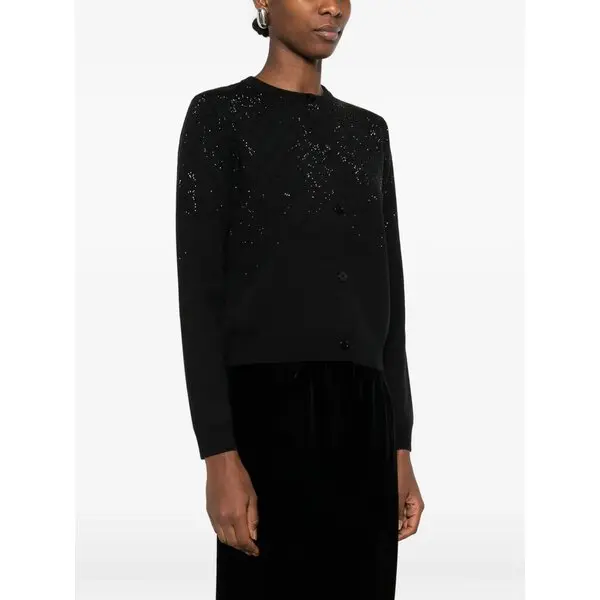 Gucci Embellished Wool Blend Cardigan - Black