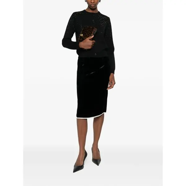 Gucci Embellished Wool Blend Cardigan - Black