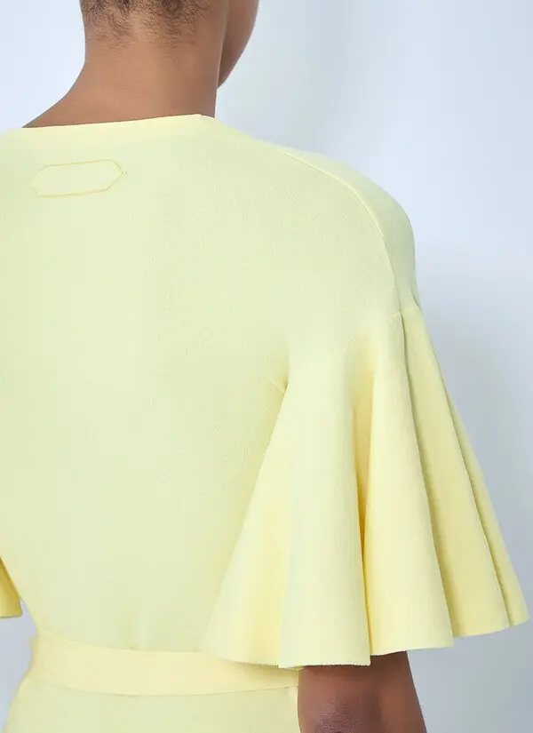 Jacquemus Wrap Knit Top With Flared Sleeves - Yellow