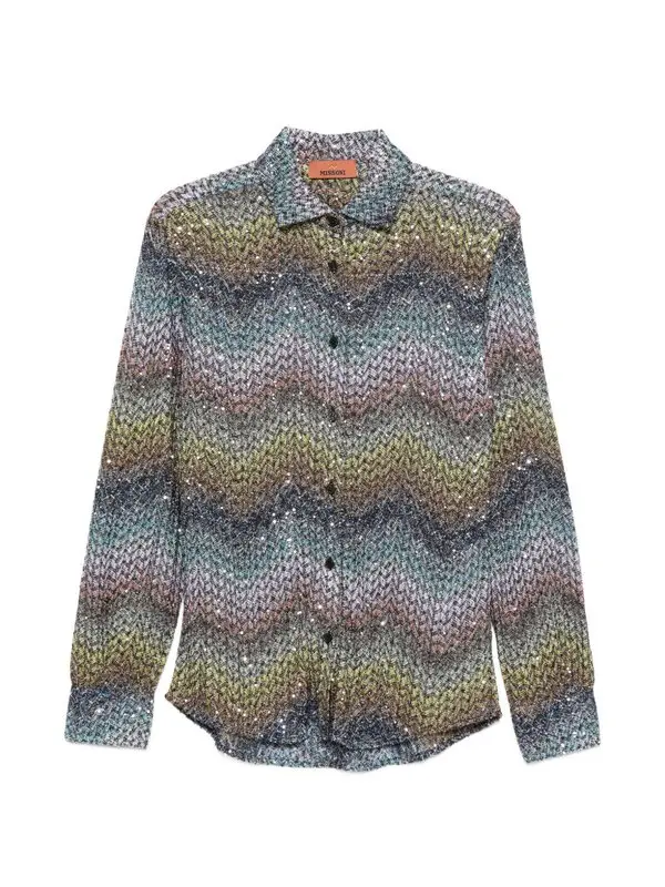 Missoni Zig Zag Sequin Embellished Shirt - Multicolor
