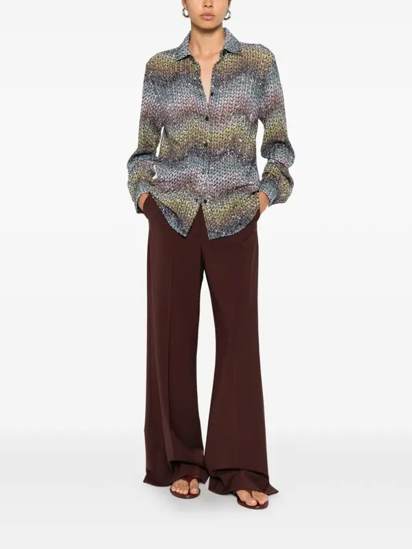 Missoni Zig Zag Sequin Embellished Shirt - Multicolor