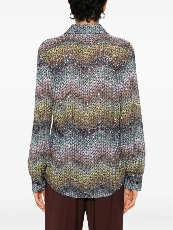 Missoni Zig Zag Sequin Embellished Shirt - Multicolor