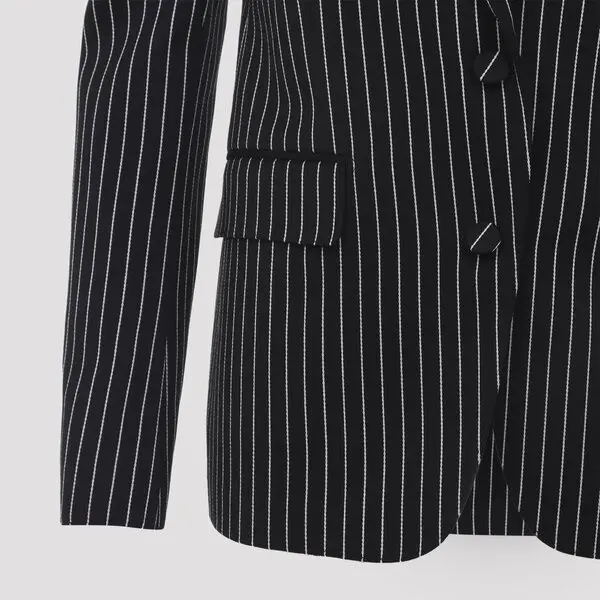 TOM FORD Striped Wool Barathea Jacket - Black