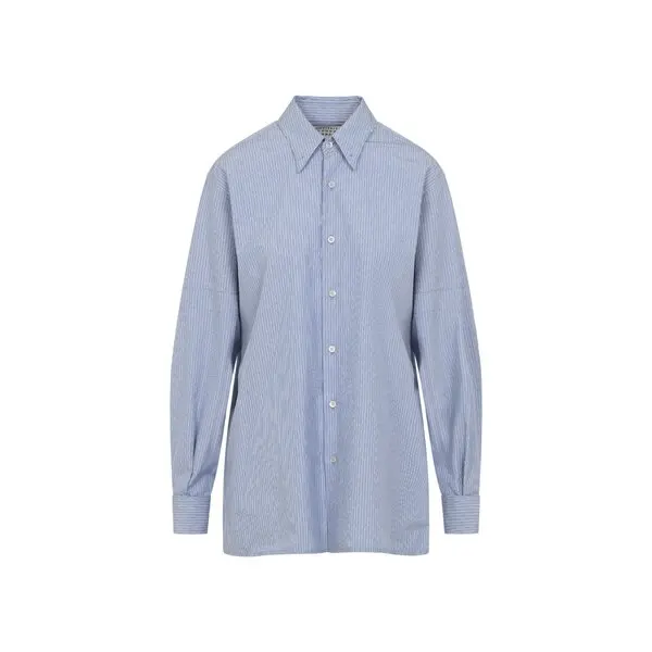 MAISON MARGIELA Striped Cotton Shirt - Blue