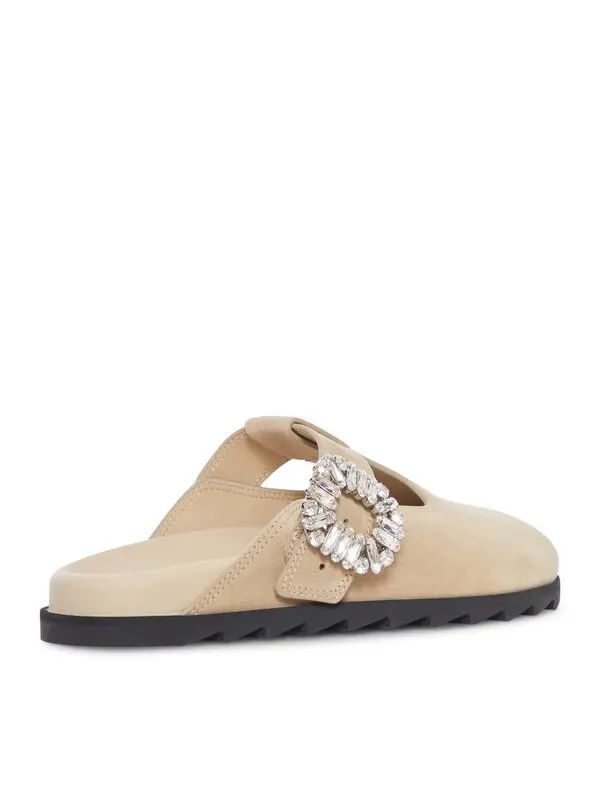 ROGER VIVIER Buckled Suede Mule - Multicolor