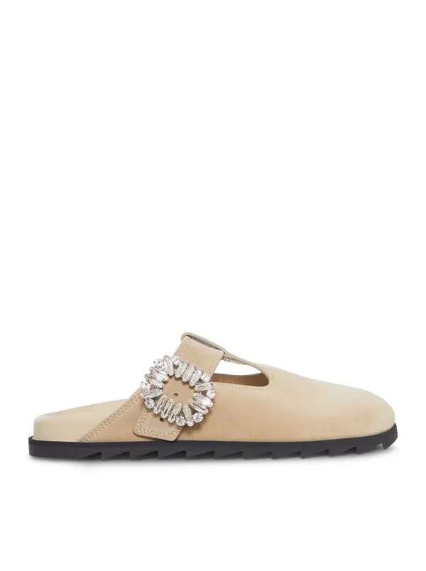 ROGER VIVIER Buckled Suede Mule - Multicolor
