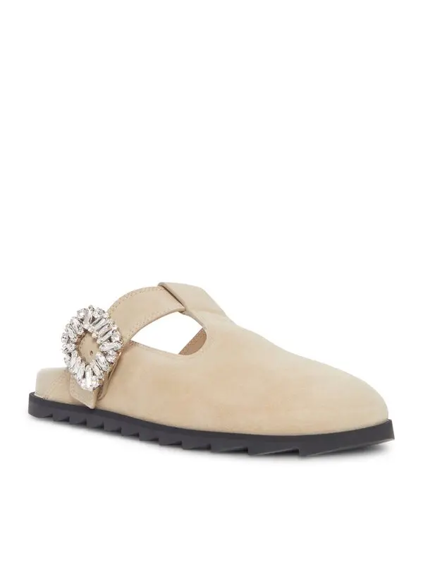 ROGER VIVIER Buckled Suede Mule