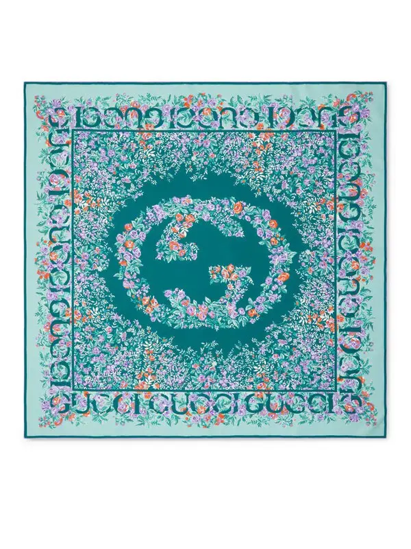 Gucci Printed Silk Twill Scarf - Multicolor