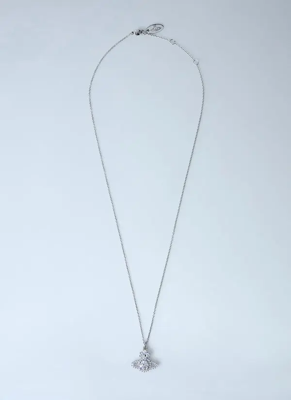 VIVIENNE WESTWOOD Valentina Orb Pendant Necklace In Brass - Silver