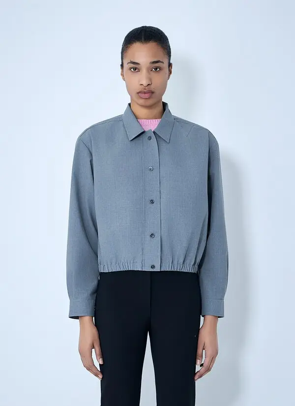 JIL SANDER Cotton Poplin Cropped Shirt