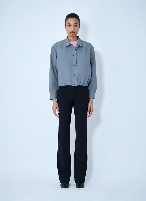 JIL SANDER Cotton Poplin Cropped Shirt