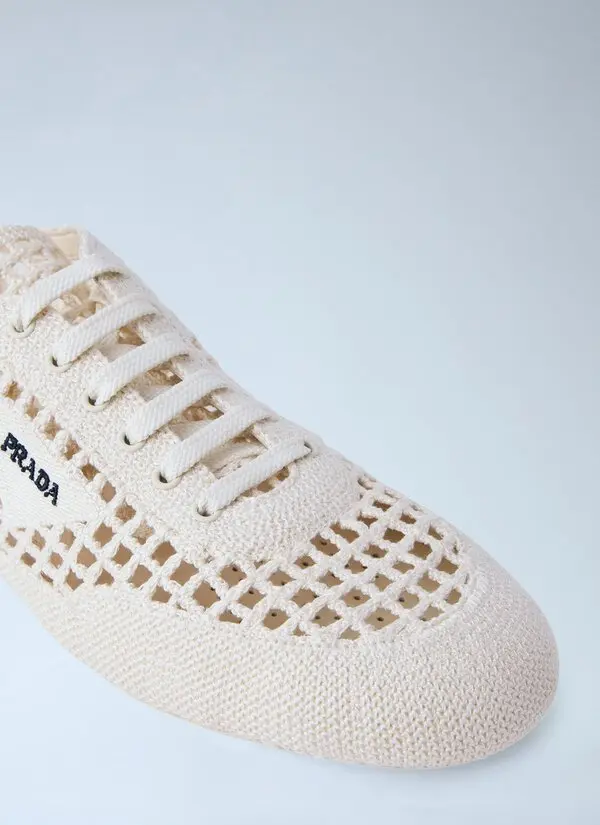 Prada Crochet Lace-up Sneakers - Multicolor