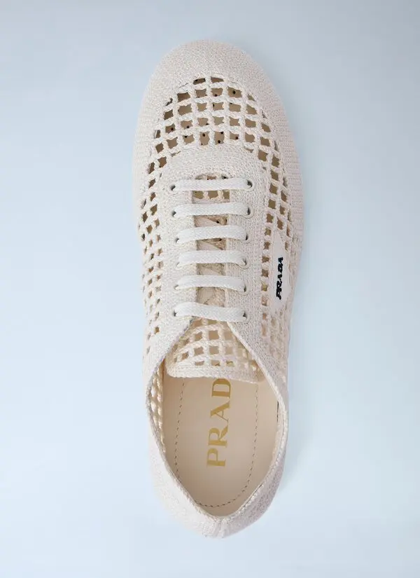 Prada Crochet Lace-up Sneakers - Multicolor