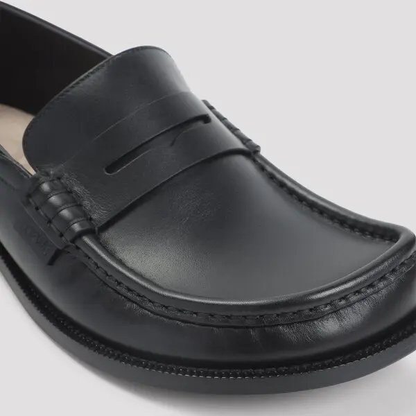 Loewe Campo Flap Back Loafers In Calfskin - Black
