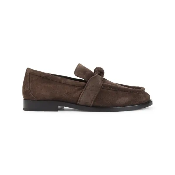 Bottega Veneta Suede Calf Leather Loafers With Knot Detail - Brown