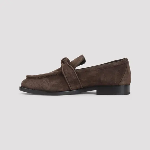 Bottega Veneta Suede Calf Leather Loafers With Knot Detail - Brown