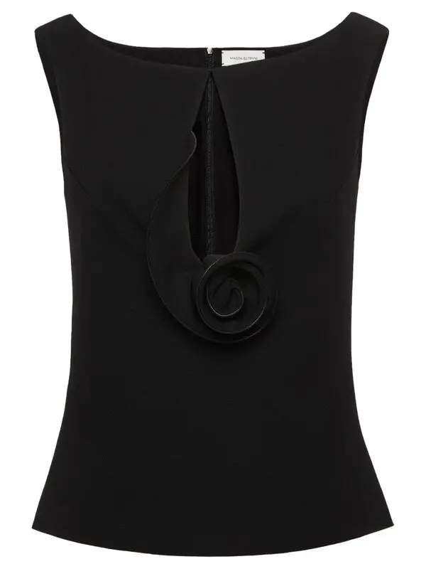 Magda Butrym Sleeveless Top With Flower Detail - Black
