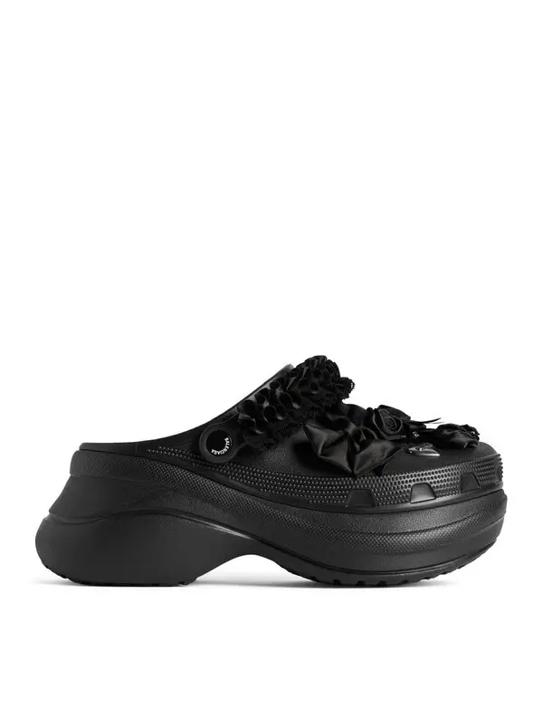 Balenciaga X Crocs Embellished Clogs - Black