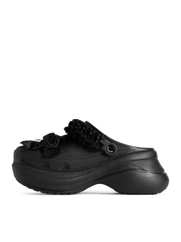 Balenciaga X Crocs Embellished Clogs - Black