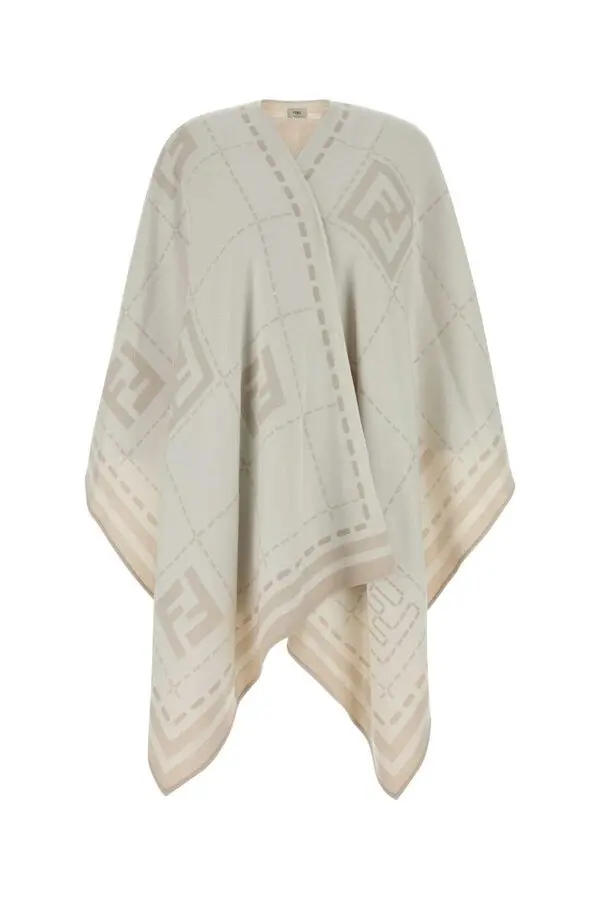 Fendi Embroidered Wool Cape - Multicolor