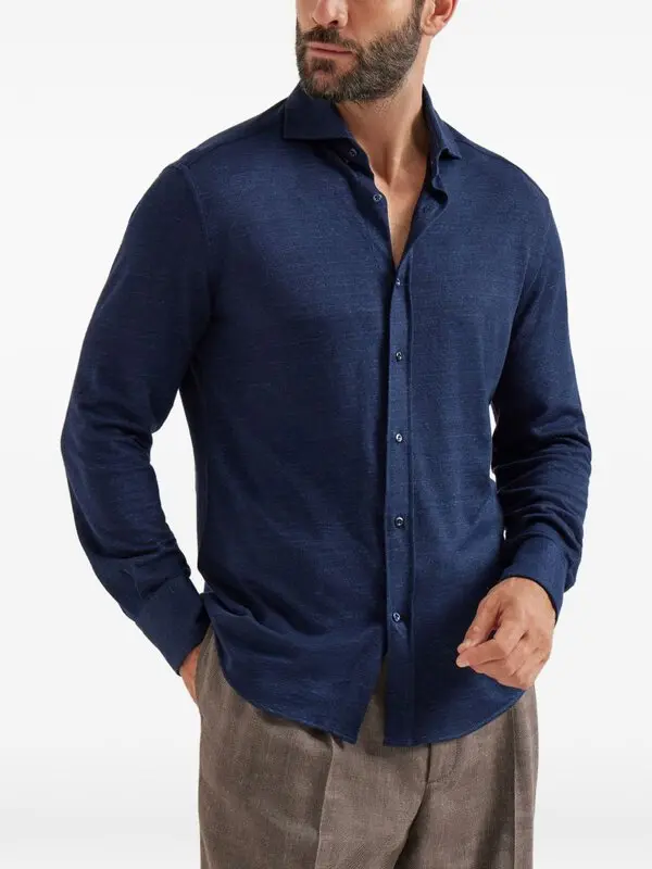 Brunello Cucinelli Linen And Cotton Blend Shirt - Multicolor