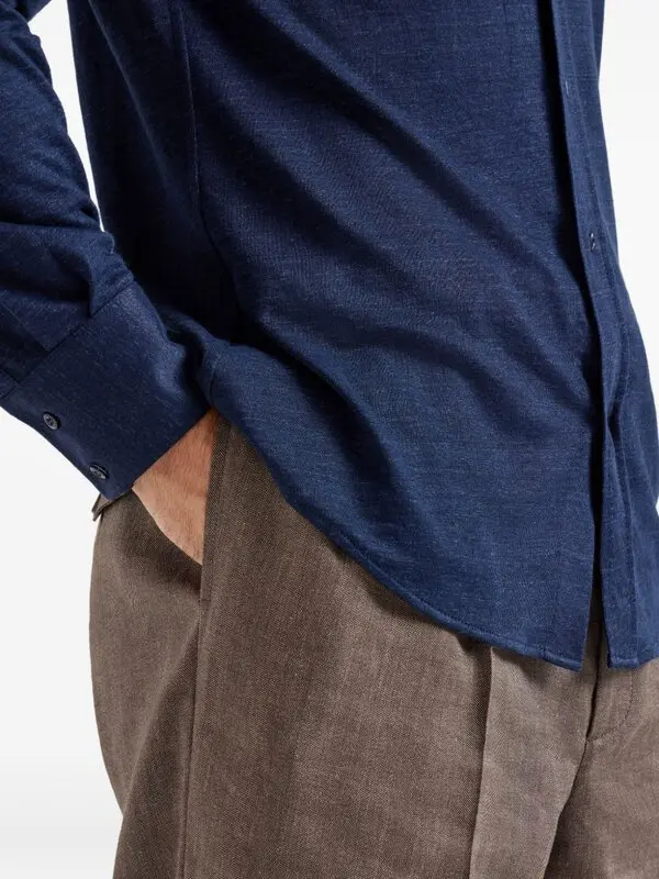 Brunello Cucinelli Linen And Cotton Blend Shirt - Multicolor
