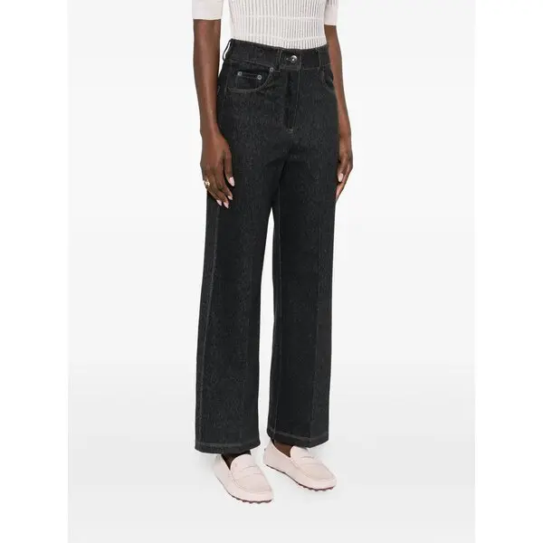 Max Mara High-waisted Wide-leg Trousers With Contrast Stitching