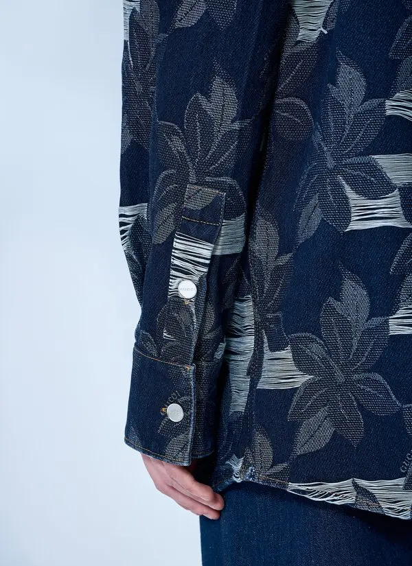 Gucci Floral Jacquared Denim Shirt