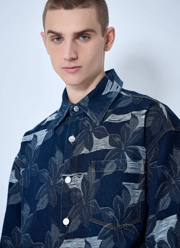 Gucci Floral Jacquared Denim Shirt