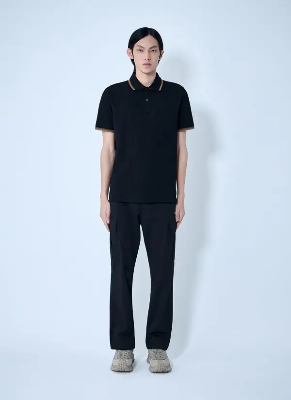 Moncler Polo Shirt With Ribbed Trims